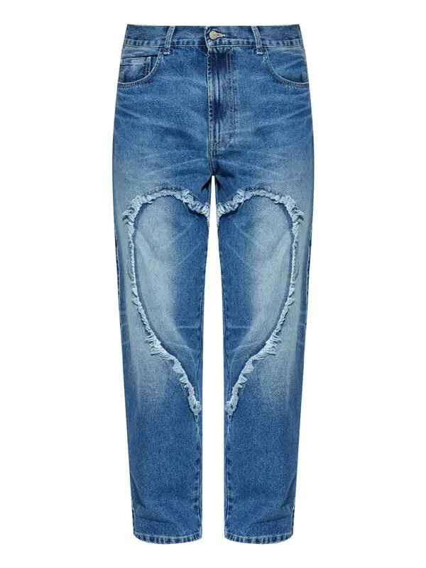 CARNE BOLLENTE Jeans With Heart Motif - Blue