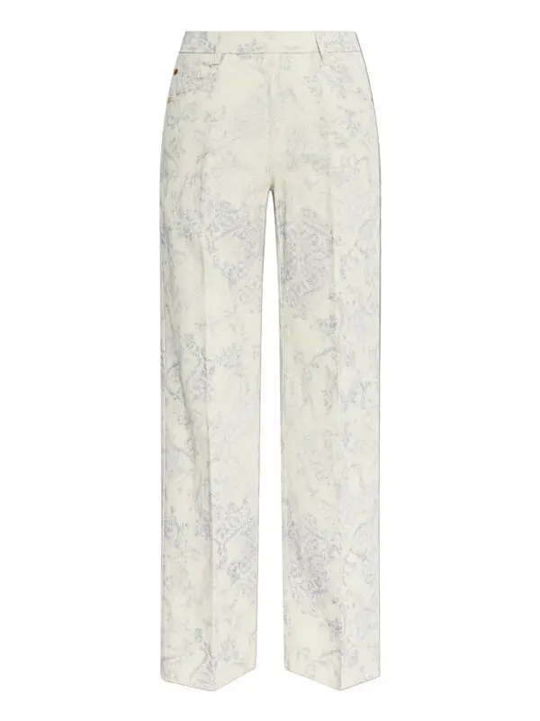 FORTE_FORTE Patterned Trousers - Cream