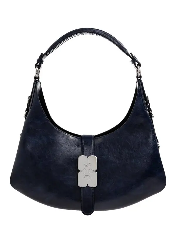 GANNI Eco Leather Hobo Bag - Navy Blue