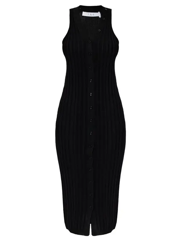 IRO PARIS Lyliane Ribbed Wool Knit Dress - Black