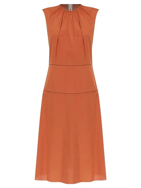 Marni Sleeveless Midi Cotton Dress - Brown