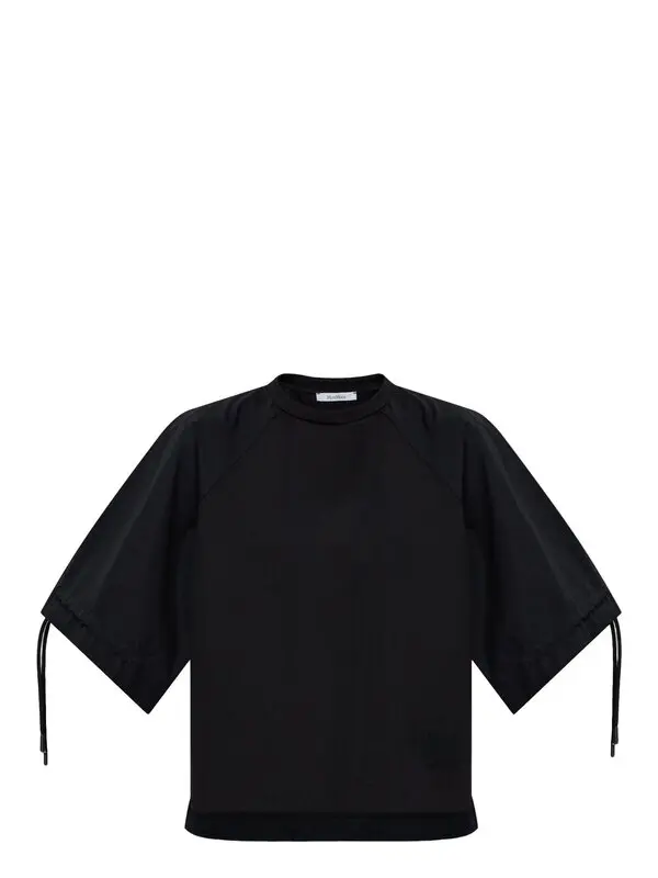 Max Mara Cropped Top With Raglan Sleeves - Black