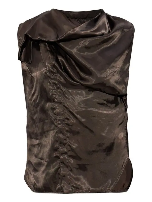 Rick Owens Draped 'island' Top - Brown