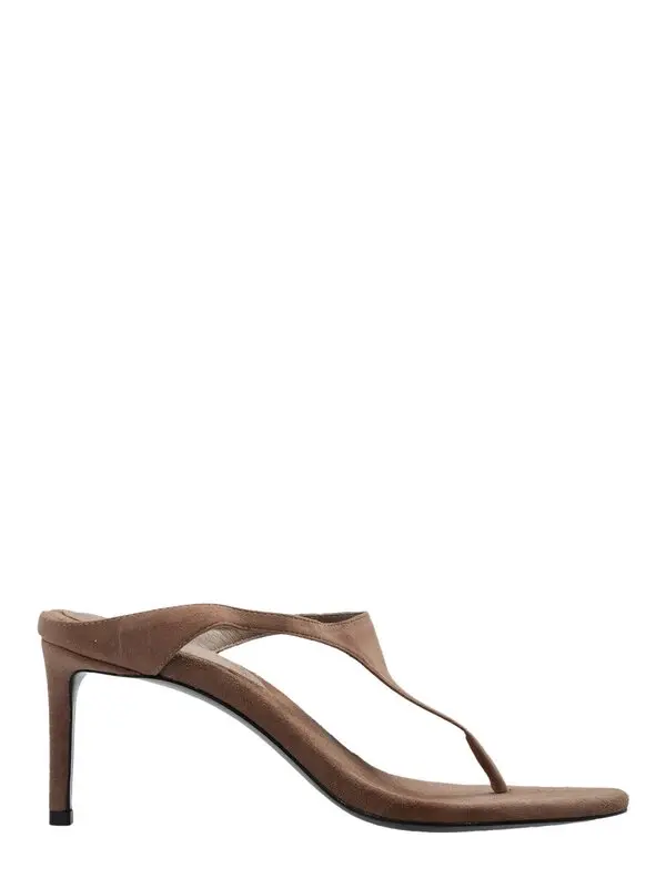 BLACK SUEDE STUDIO Suede Heeled Mules - Brown