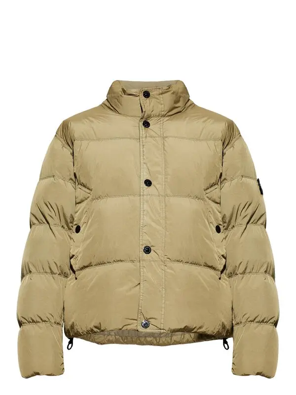 Stone Island Down Jacket With Stand-up Collar - Beige