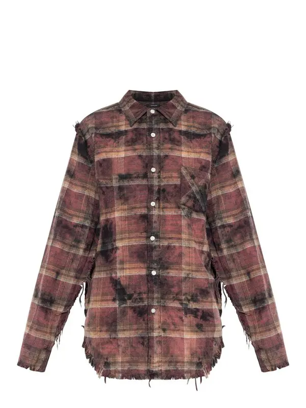 R13 Vintage Effect Plaid Shirt - Multicolour