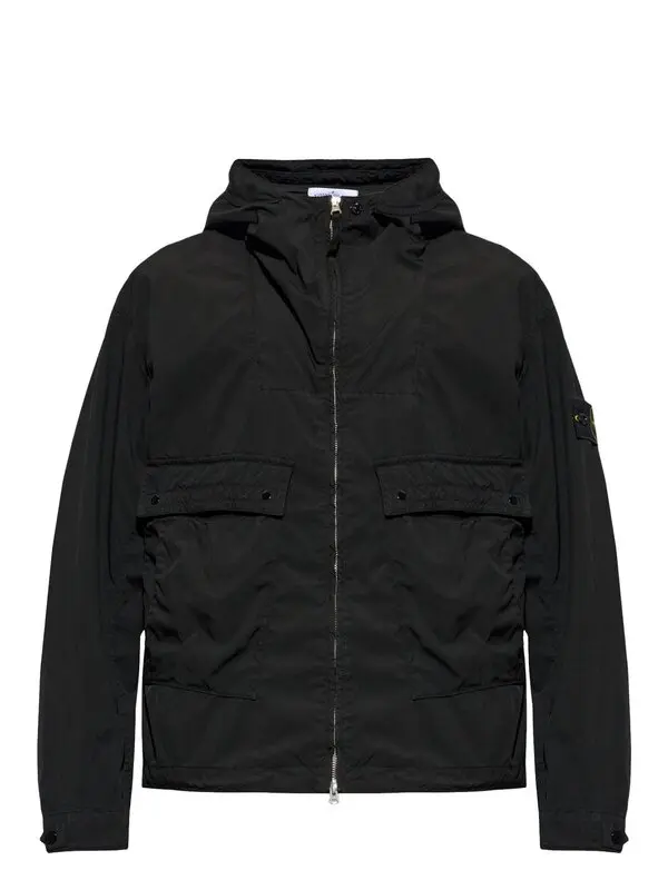 Stone Island Lightweight Hooded Jacket - Black