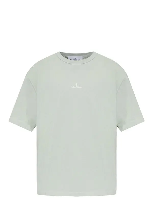 Stone Island T-shirt With Embroidered Logo - Green