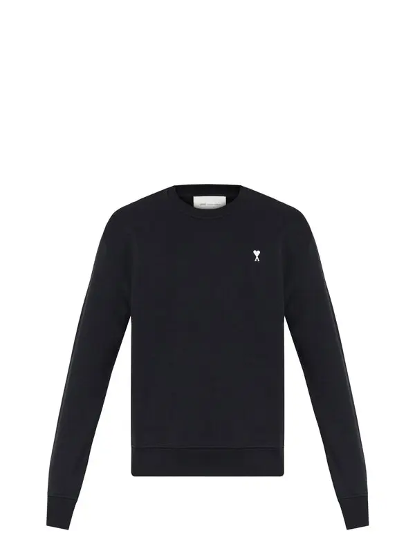 Ami Sweatshirt With Embroidered Logo - Black