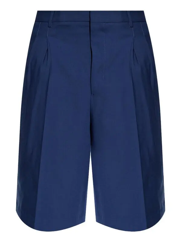 Ami Wool Tailored Shorts - Navy Blue