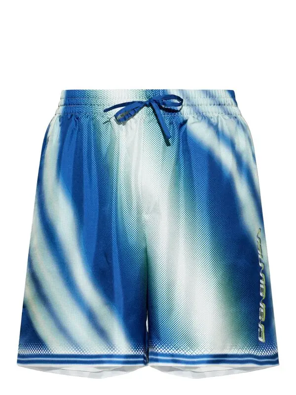 Casablanca Printed Silk Shorts - Blue