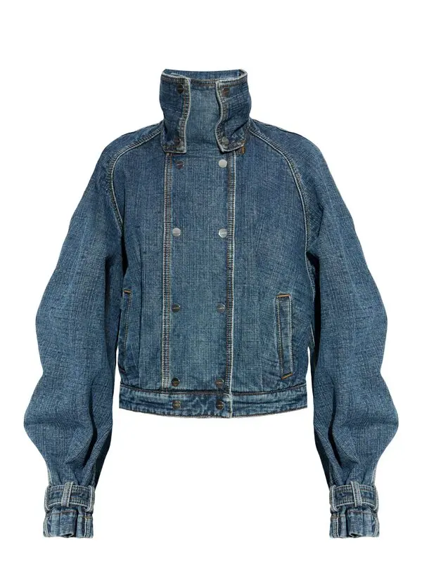 LANVIN Denim Jacket With Stand-up Collar - Blue