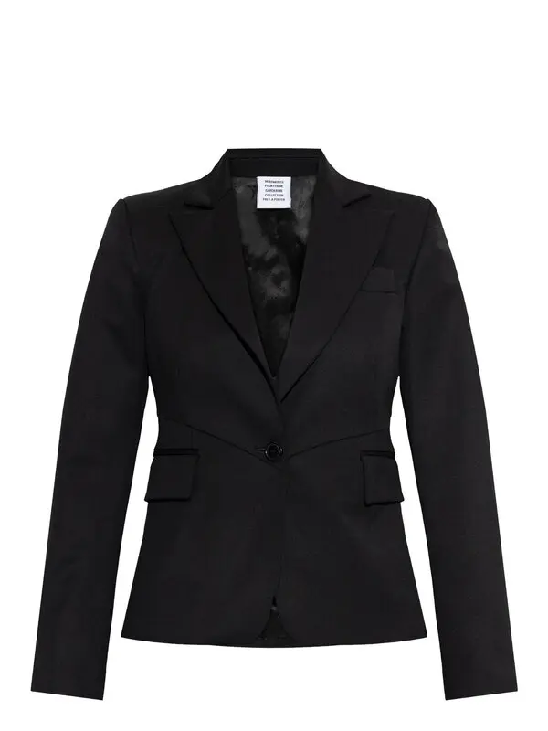 Vetements Wool Blazer With Double Vent - Black