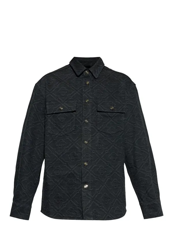 Casablanca Denim Shirt With Monogram - Black