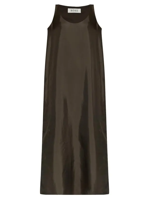 RÓHE Silk Maxi Dress With Spaghetti Straps - Brown