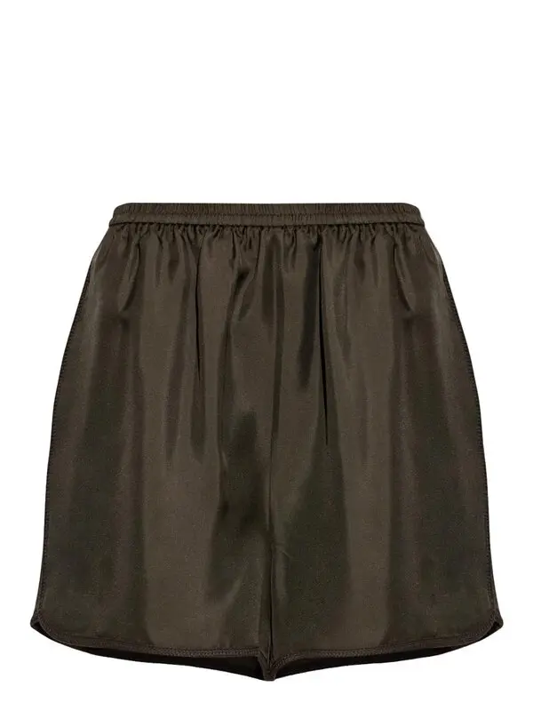 RÓHE Loose Fit Silk Shorts - Brown