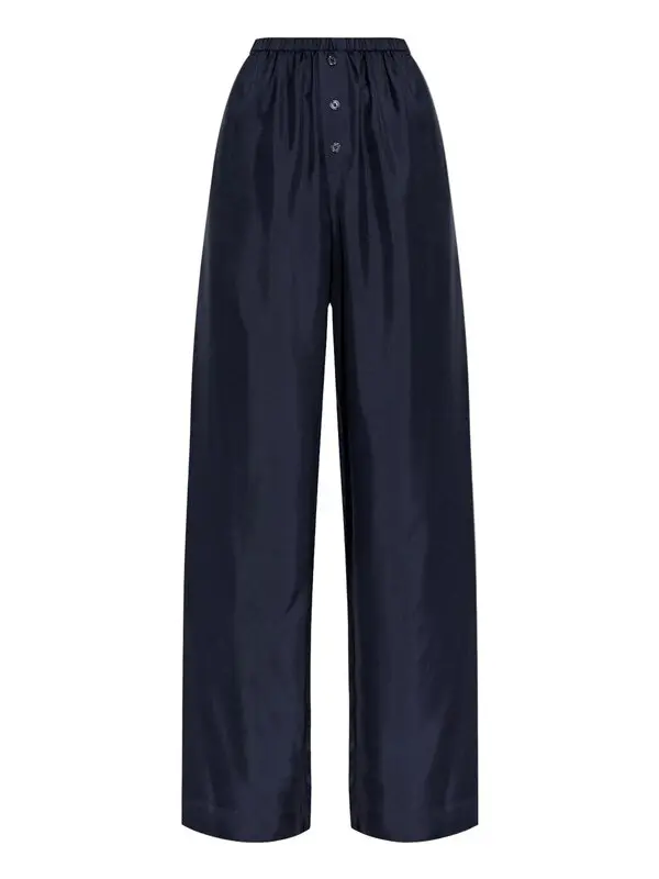 RÓHE Silk Trousers - Navy Blue