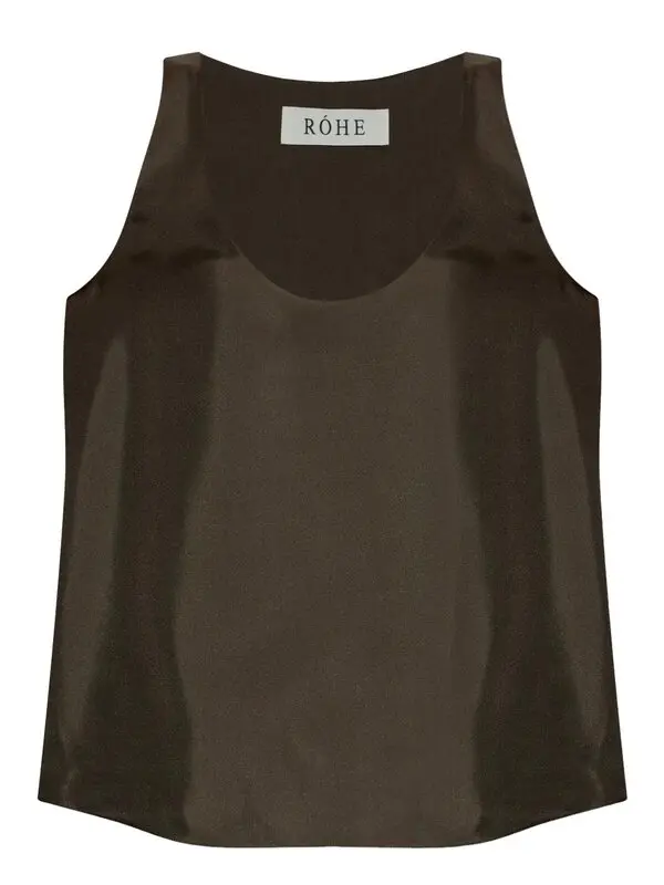 RÓHE Silk Top - Brown
