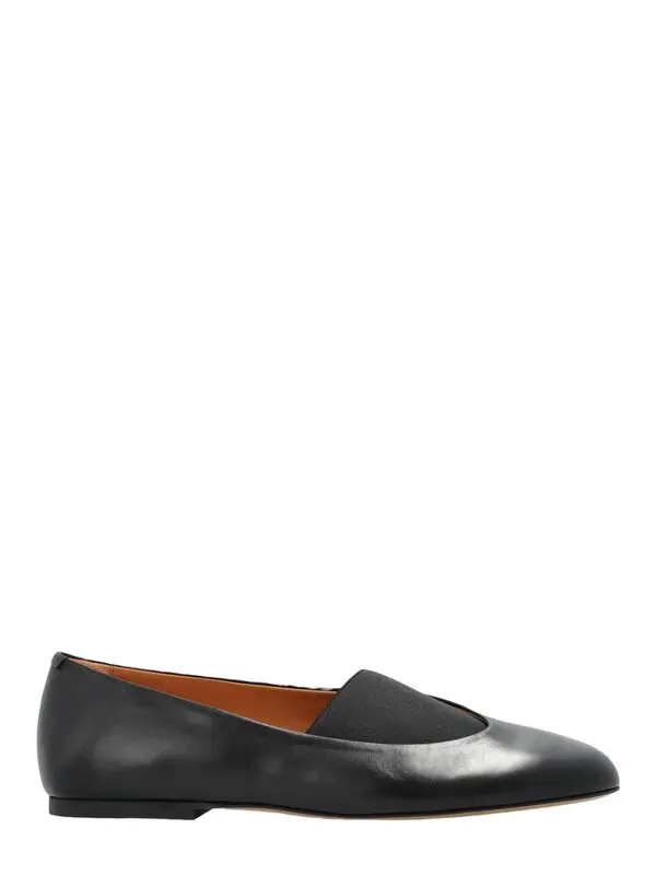 JIL SANDER Leather Ballerina Flats - Black