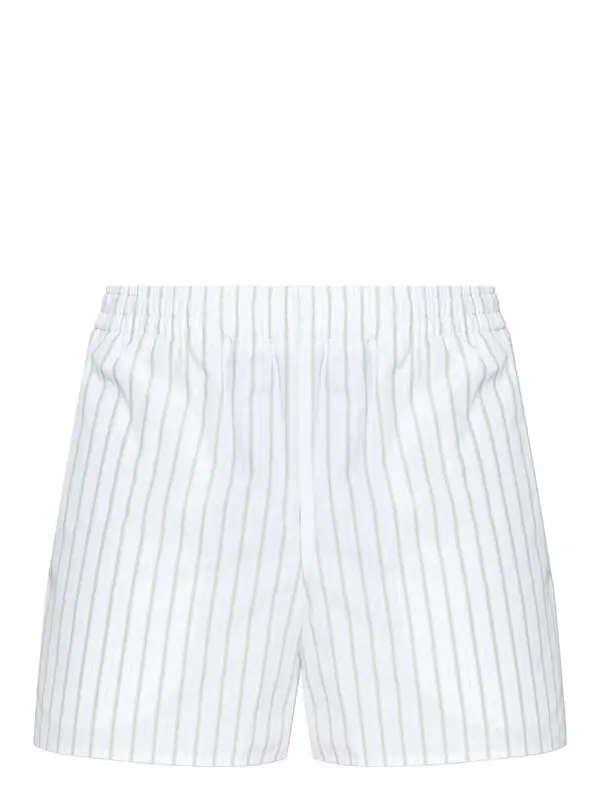 Ami Striped Ribbed Shorts - White