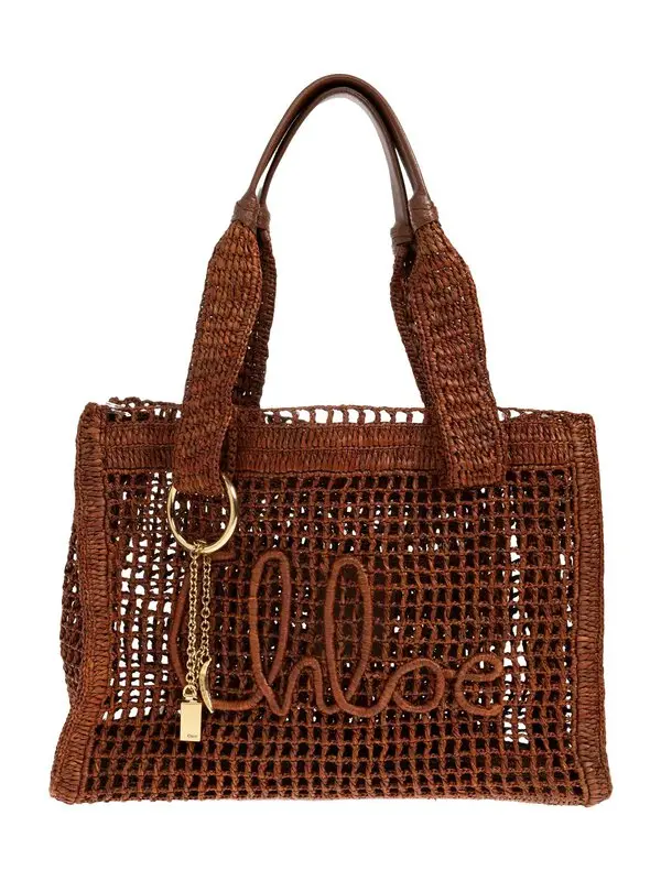 Chloé Raffia Shopper Bag - Brown