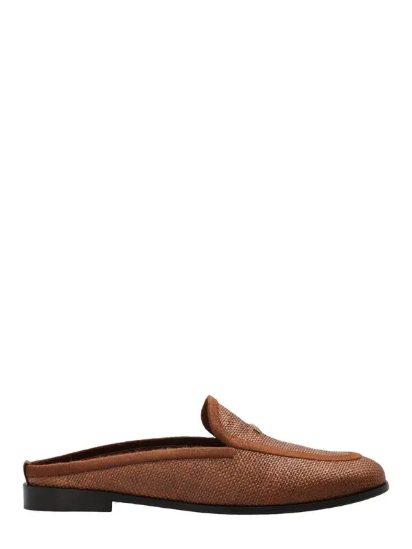 Max Mara Mito Leather Slides - Brown