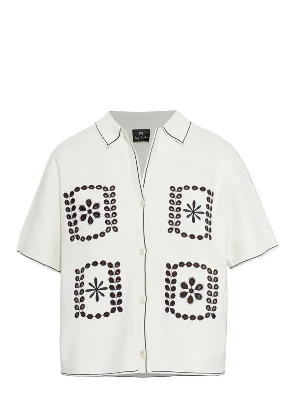 Paul Smith Openwork Embroidered Shirt - White