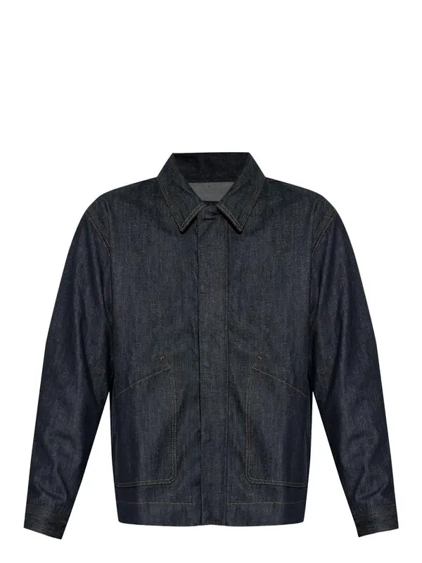 Rag & Bone Denim Jacket With Logo Appliqu - Navy Blue