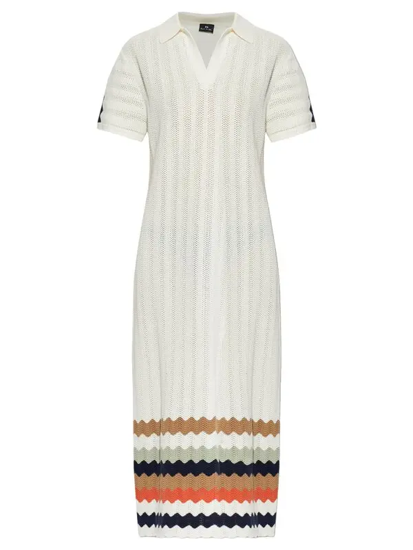 Paul Smith Cotton Dress With Striped Pattern - White