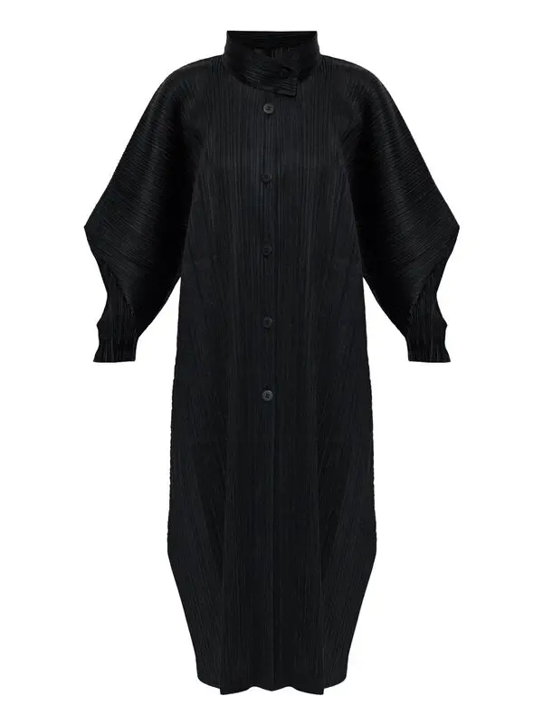 Issey Miyake Pleated Coat - Black