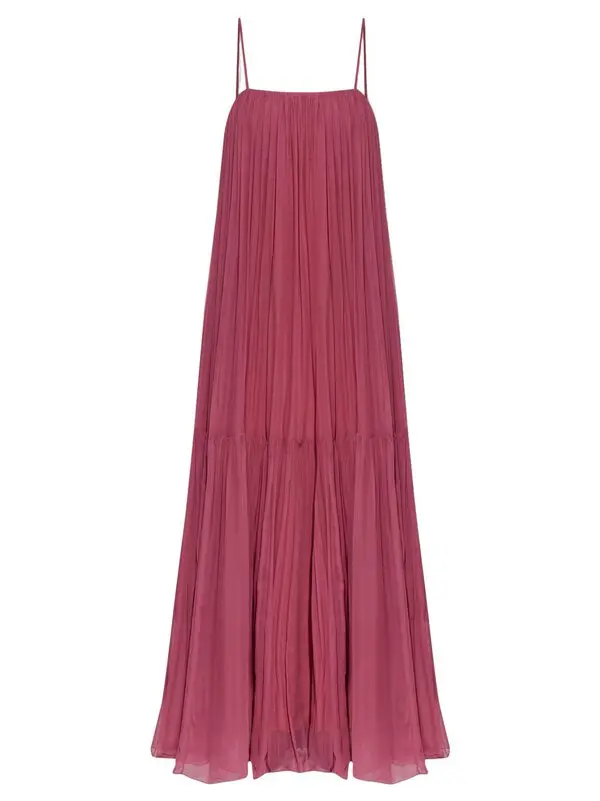 Chloé Silk Off-shoulder Maxi Dress - Purple