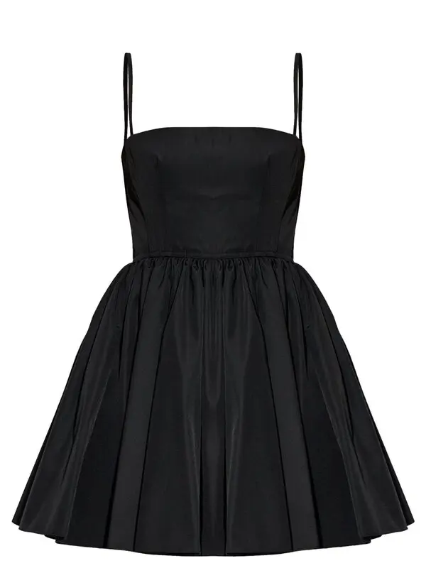 Alaïa Spaghetti Strap Flared Dress - Black