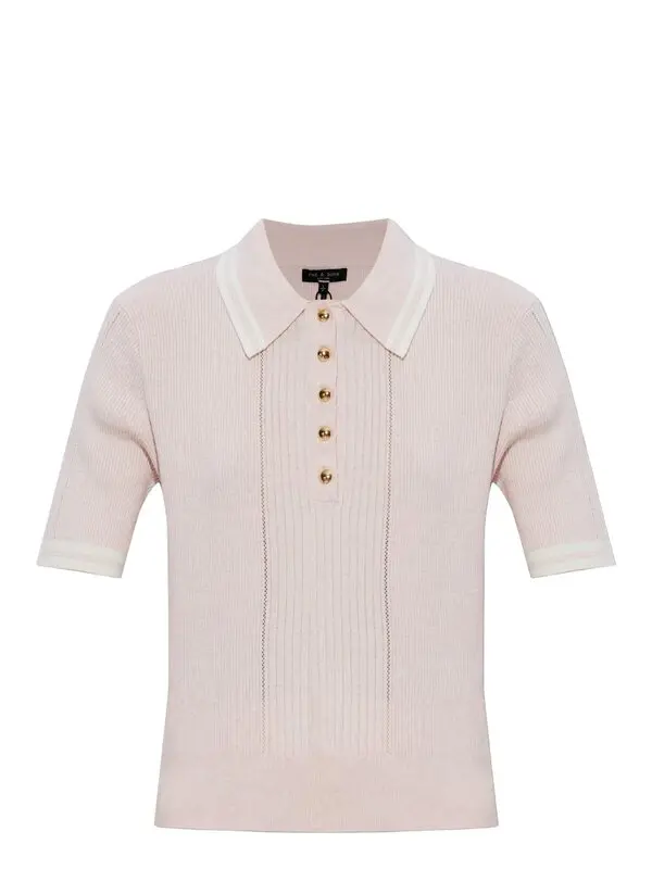 Rag & Bone Cotton-cashmere Polo Shirt - Pink