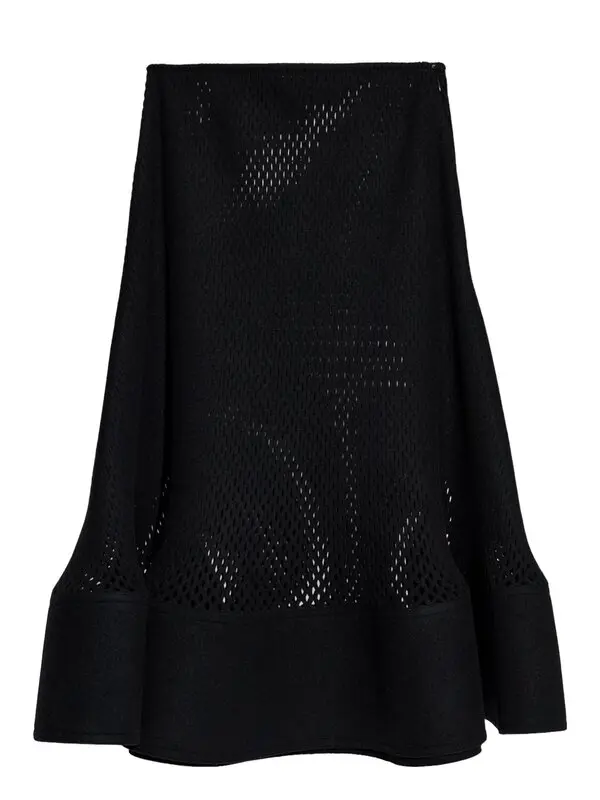 Alaïa Perforated Midi Skirt - Black