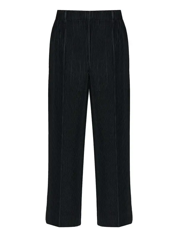 Issey Miyake Pleated Wide Leg Trousers - Black