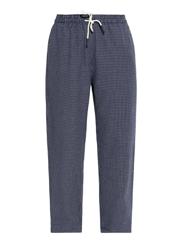 RETHINKIT STUDIOS Plaid Patterned Trousers - Navy Blue
