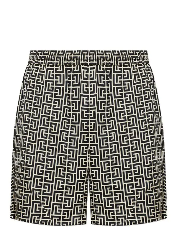 Balmain Monogram Shorts - Black
