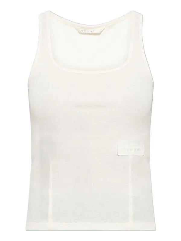 RETHINKIT STUDIOS Ribbed Sleeveless Top - Cream