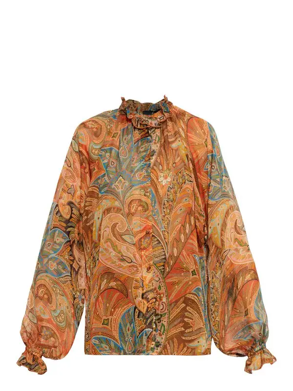 Etro Silk Paisley Print Top - Multicolour