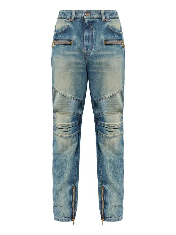 Balmain Vintage-effect Jeans - Blue