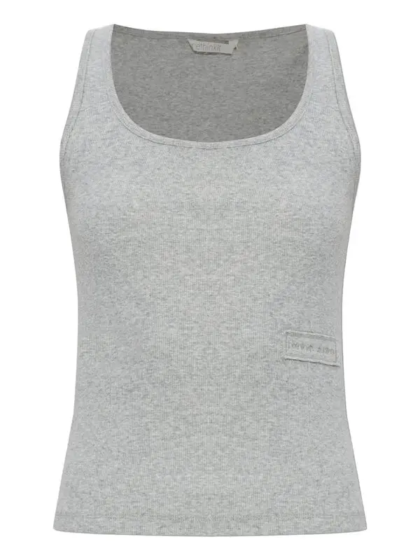 RETHINKIT STUDIOS Ribbed Sleeveless Top - Grey