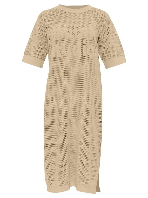 RETHINKIT STUDIOS Cotton Knit Midi Dress - Beige