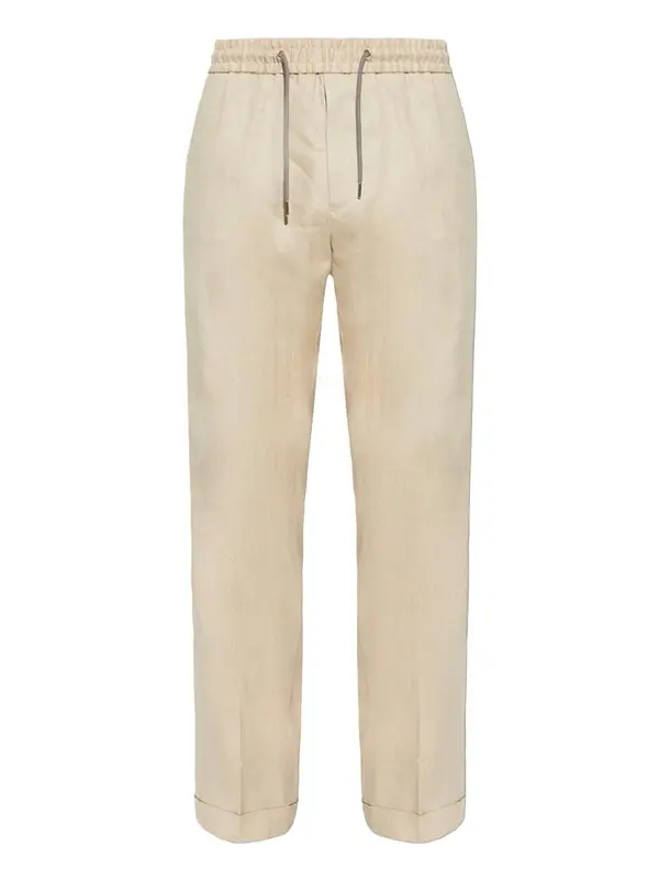 Paul Smith Tapered Turn-up Trousers - Beige