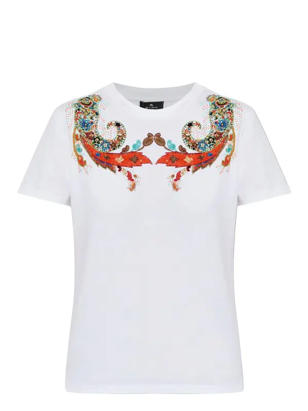 Etro T-shirt With Appliqués - White