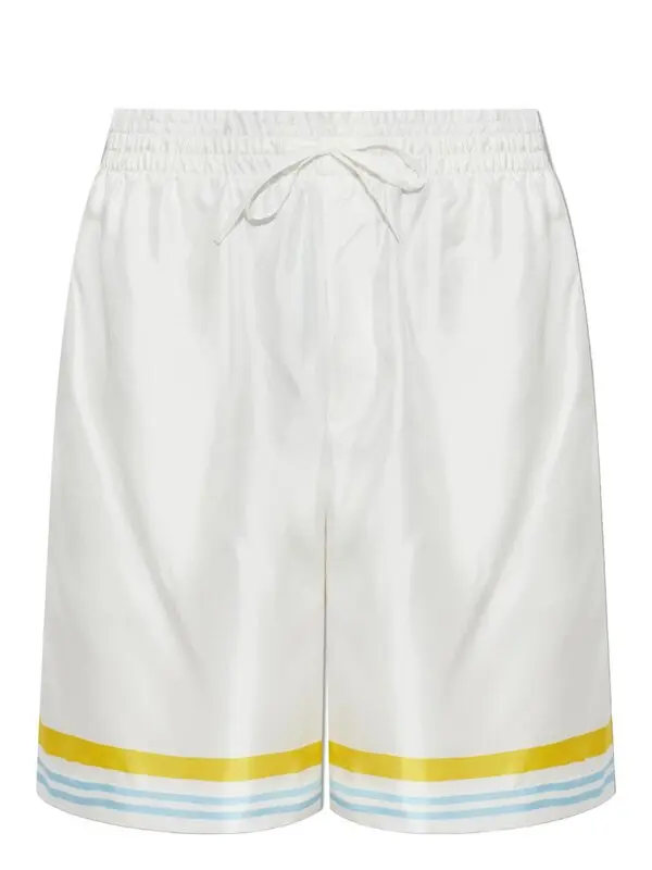 Casablanca Silk Thigh Length Shorts - White