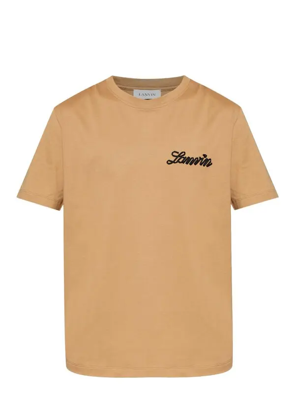 LANVIN T-shirt With Logo - Beige