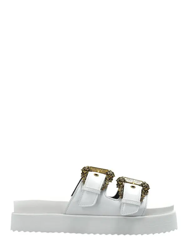 Versace Platform Slides - White