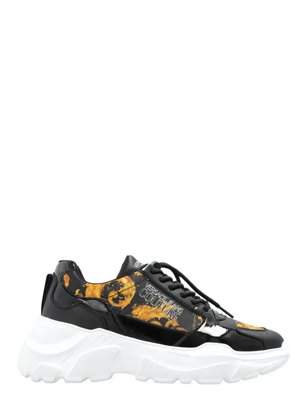 Versace Barocco Pattern Sneakers - Black