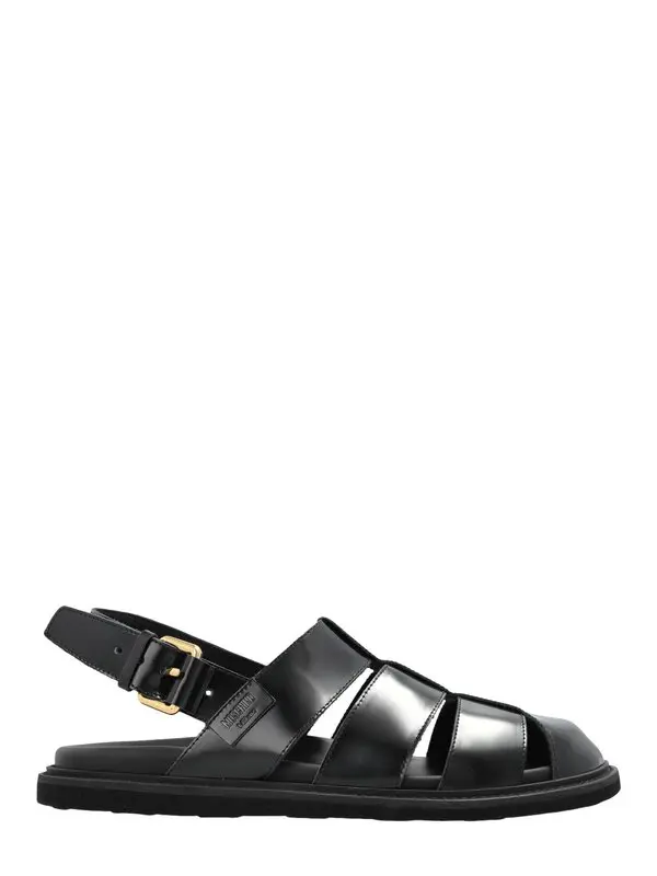 Moschino Leather Fisherman Sandals - Black
