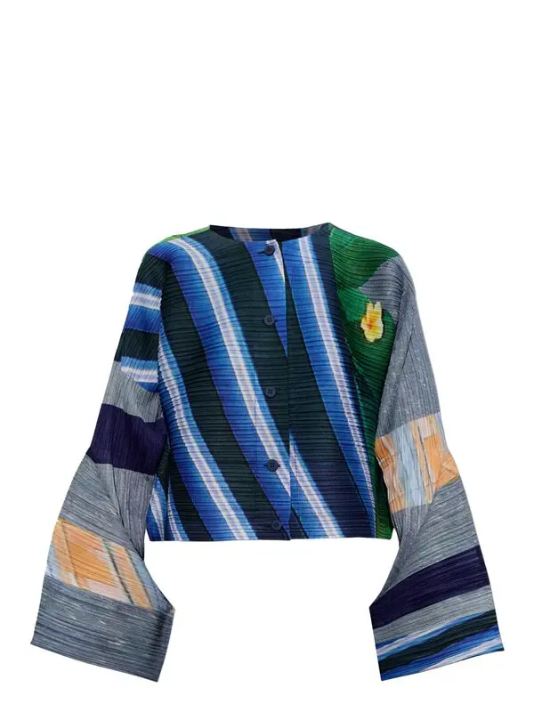 Issey Miyake Pleated Cardigan - Multicolour